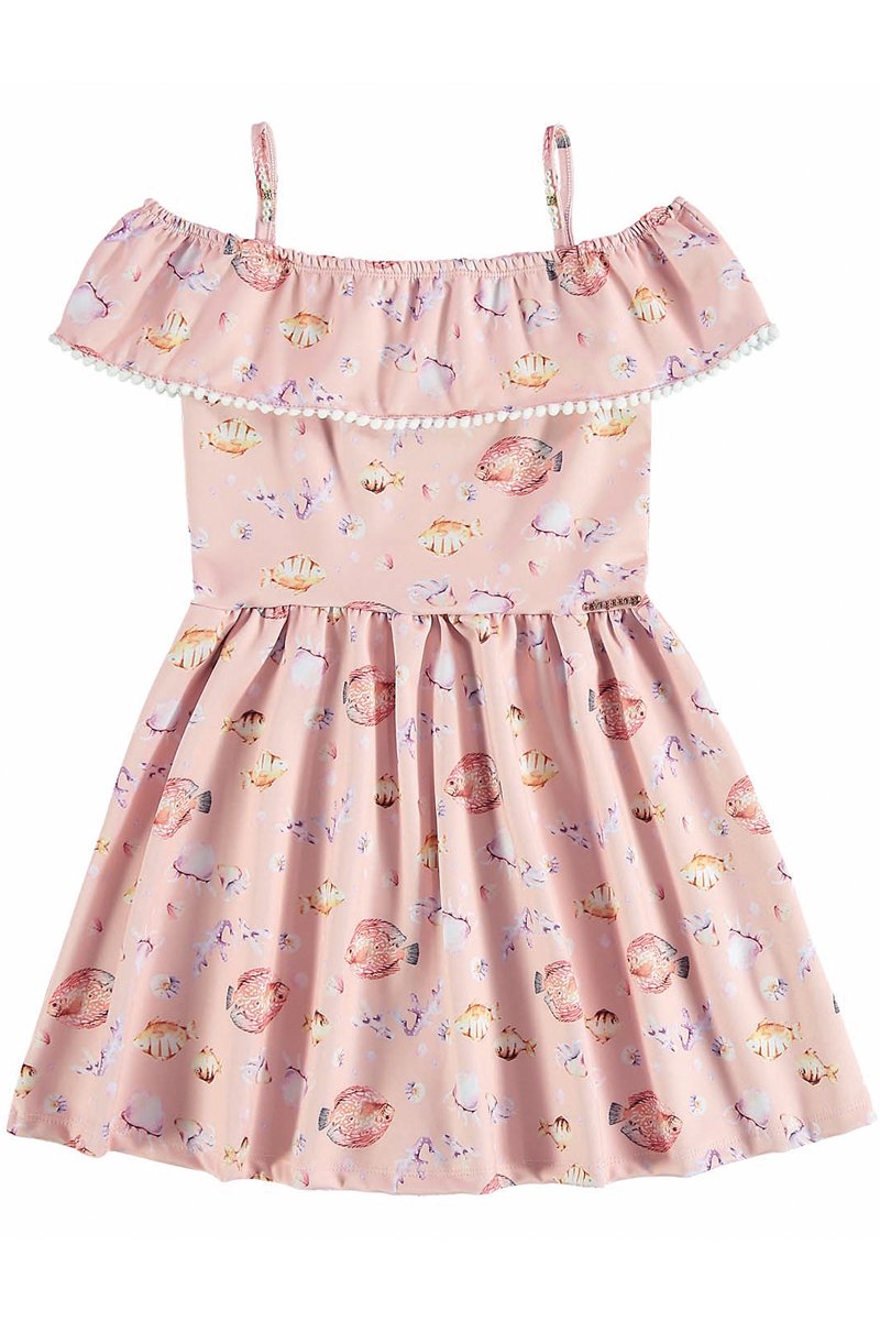 Vestido Neoprene Infantil Menina Rosa - Ding Dang | Revenda Infantil ...