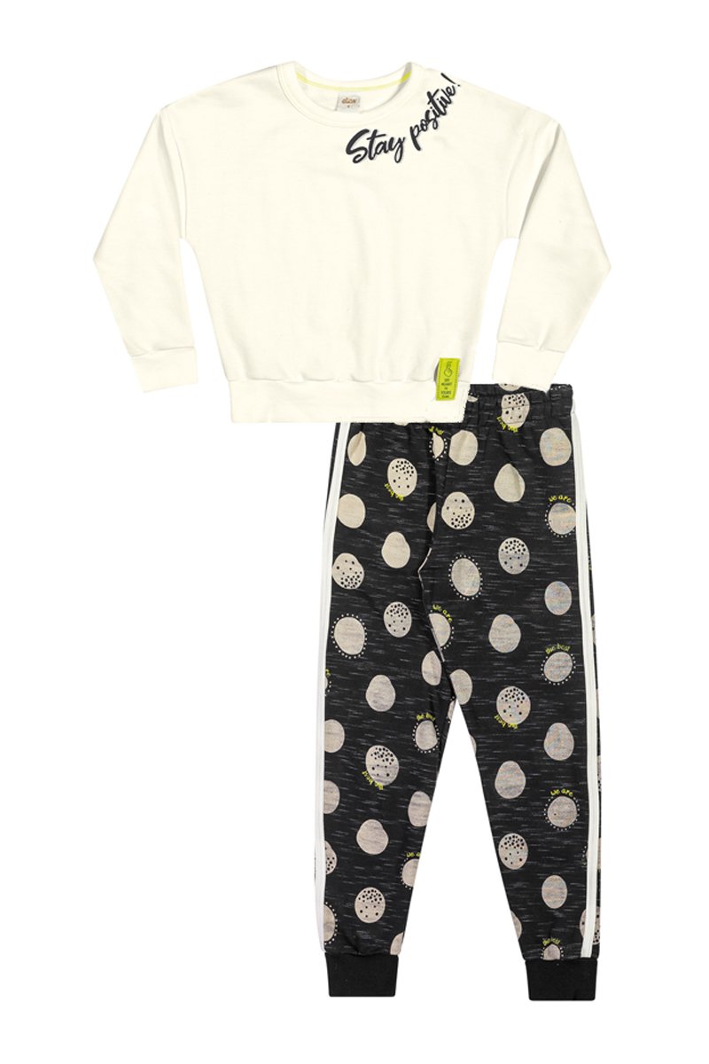 Conjunto Moletom Infantil/Juvenil Menina Positive Natural - Elian ...