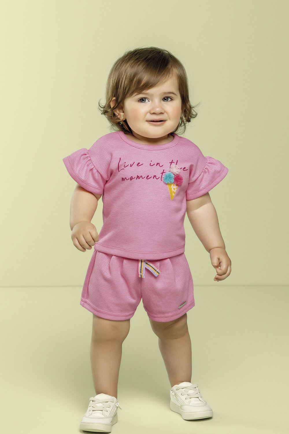 Conjunto Moletom Dublado Bebê Menina Moment Rosa - Colorittá