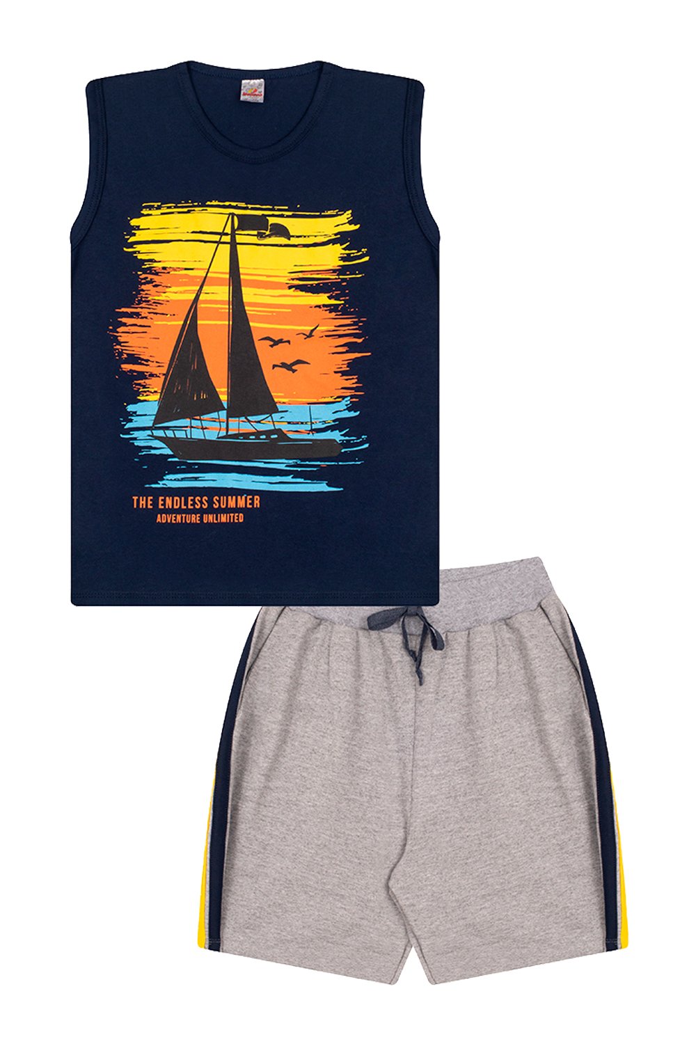 Conjunto Curto Juvenil Menino Endless Summer Marinho - Isensee
