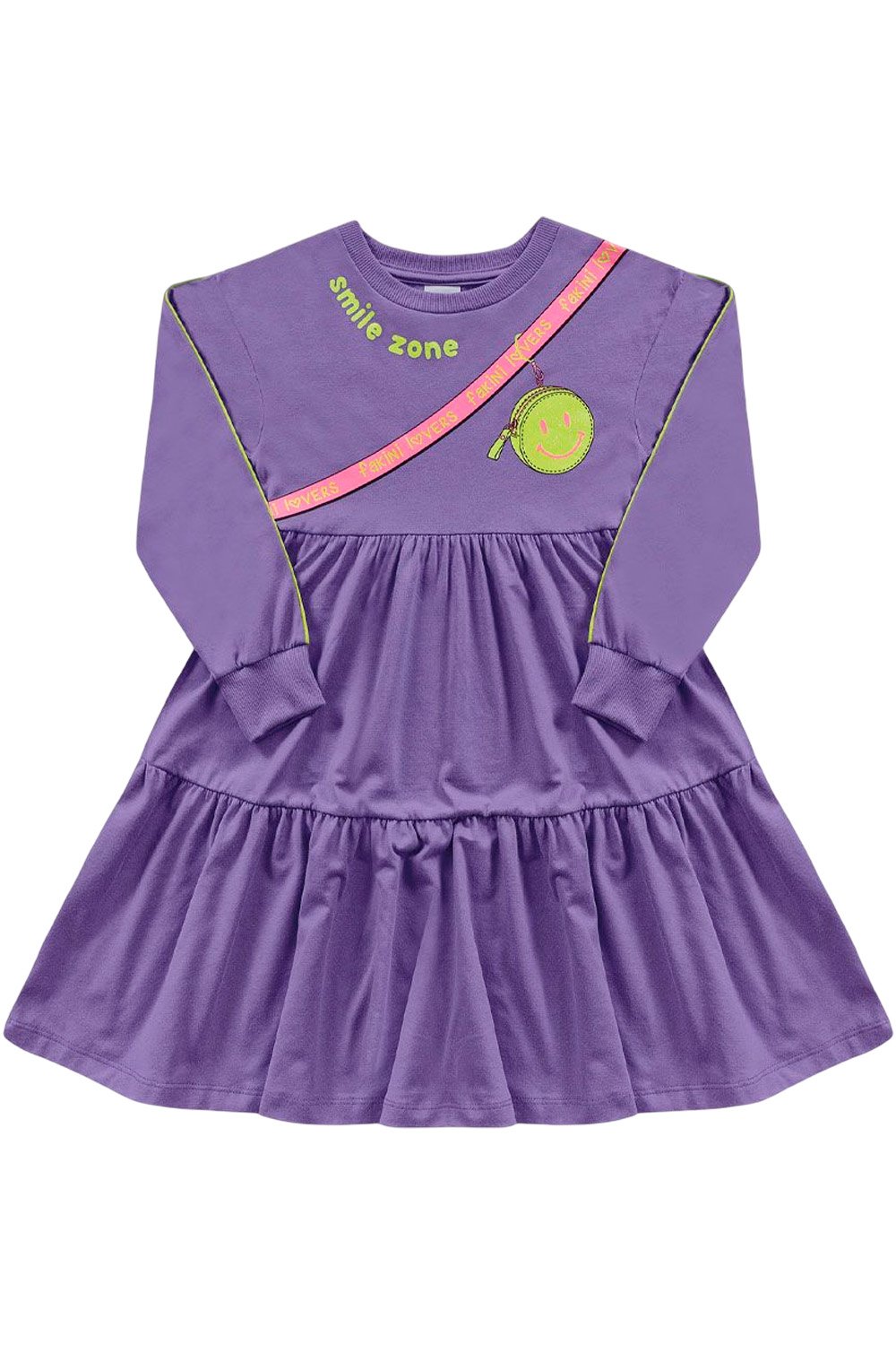 Vestido Midi ML em Meia Malha Infantil Menina Roxo - Fakini