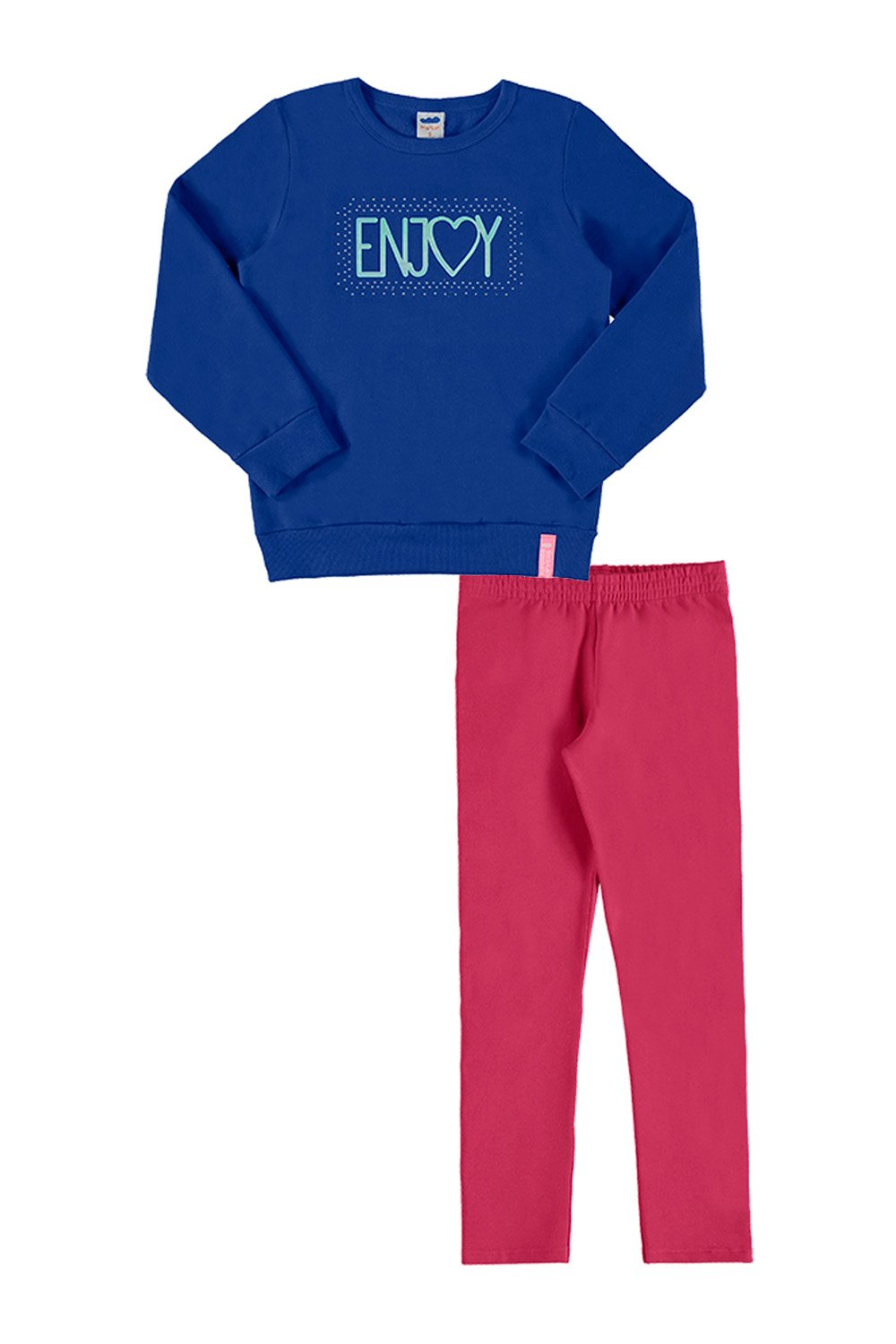 Conjunto Blusão e Legging Infantil Menina Enjoy Azul - Marlan
