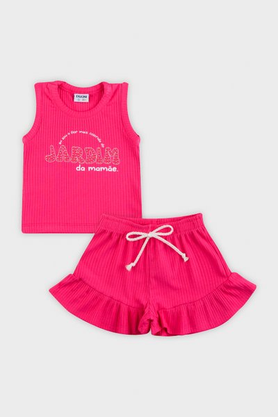 Conjunto Fakini Infantil Menina Jardim da Mamãe Pink