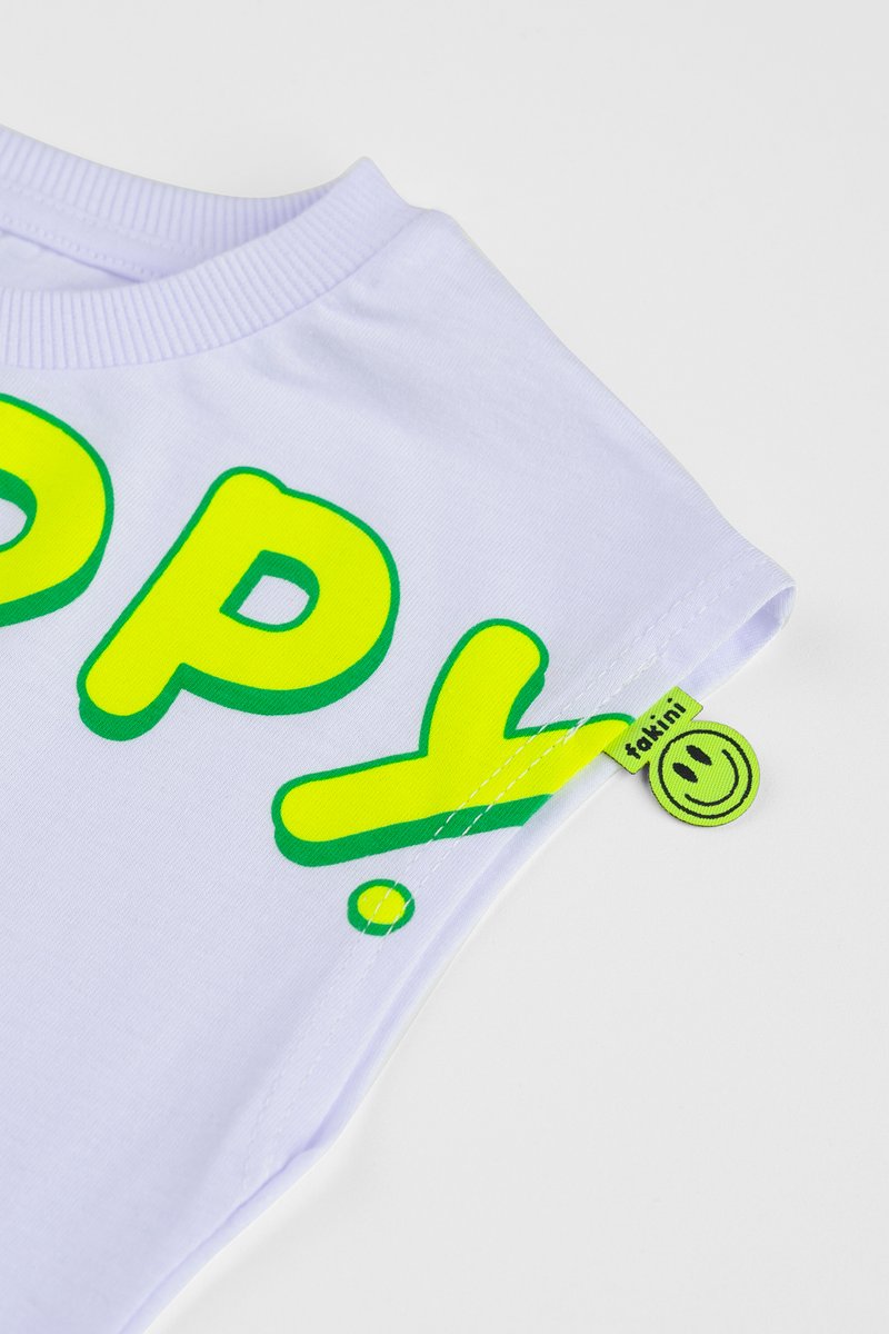 Conjunto Fakini Infantil Menina Be Happy Branco