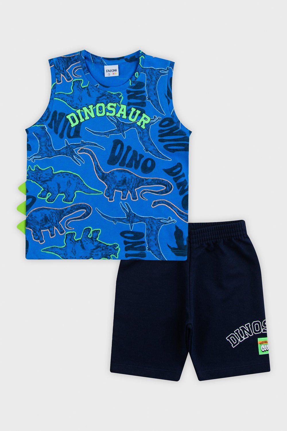 Conjunto Fakini Infantil Menino Dinosaur Azul