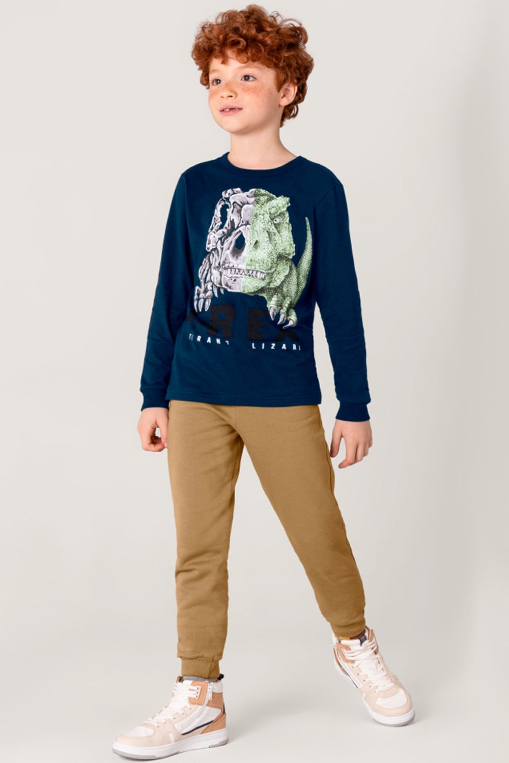 Conjunto Longo Infantil Menino T-Rex Brandili