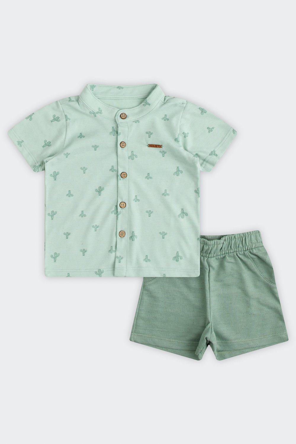 Conjunto Camisa Algodão Linho Bebê Menino Colorittá Verde
