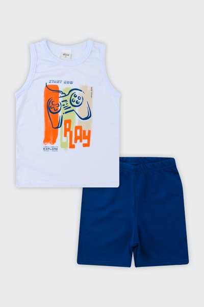 Conjunto Regata Infantil Menino Play Elian Branco