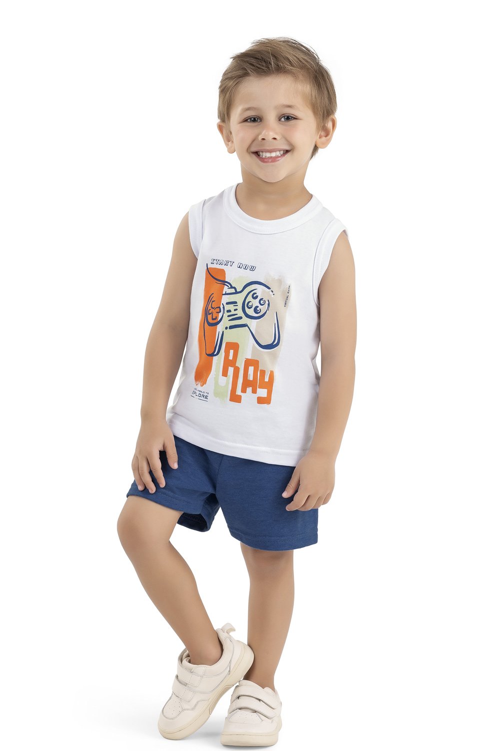 Conjunto Regata Infantil Menino Play Elian Branco